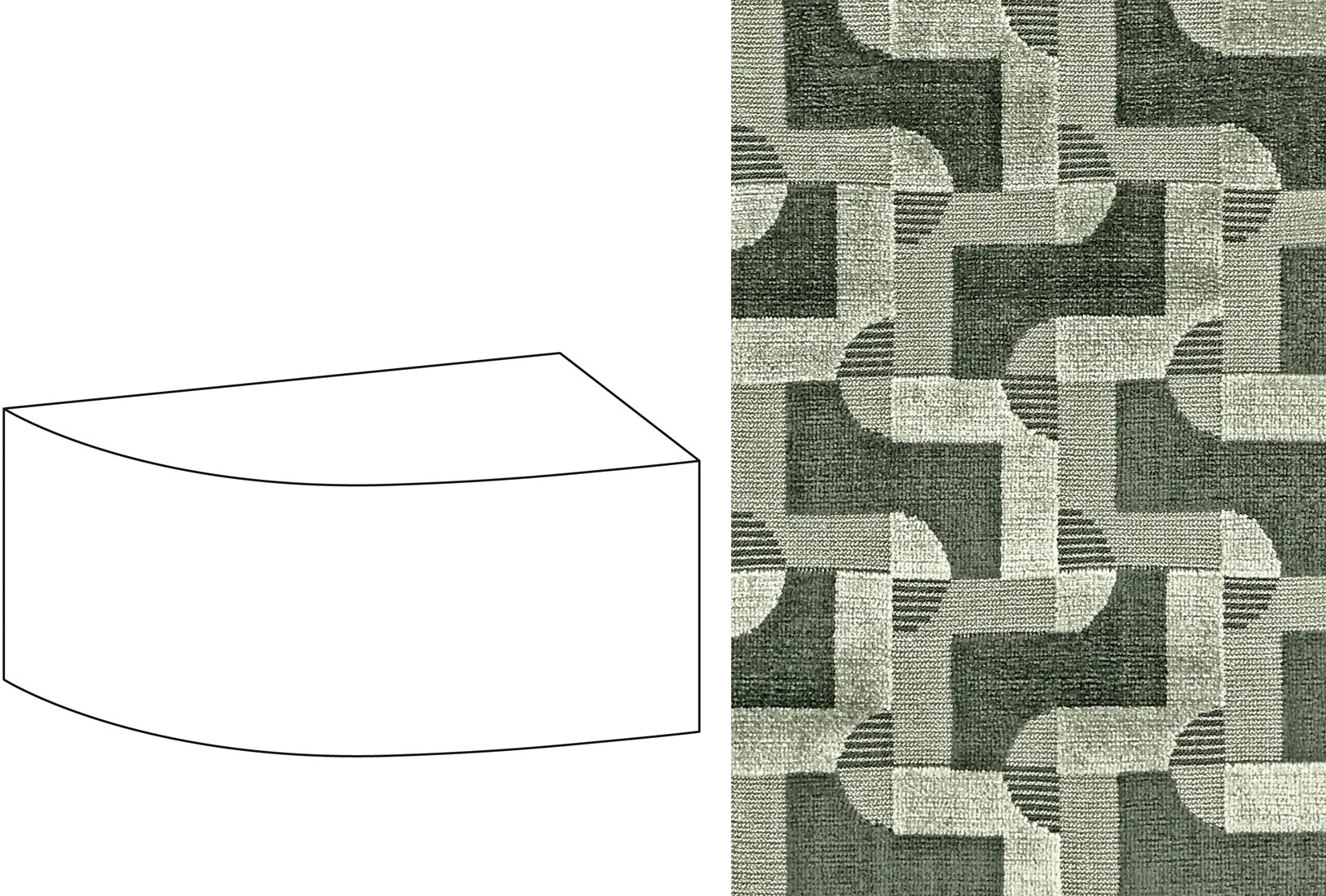 Mahé Quarter Round Seating Unit Left Mosaik 002 Versmissen