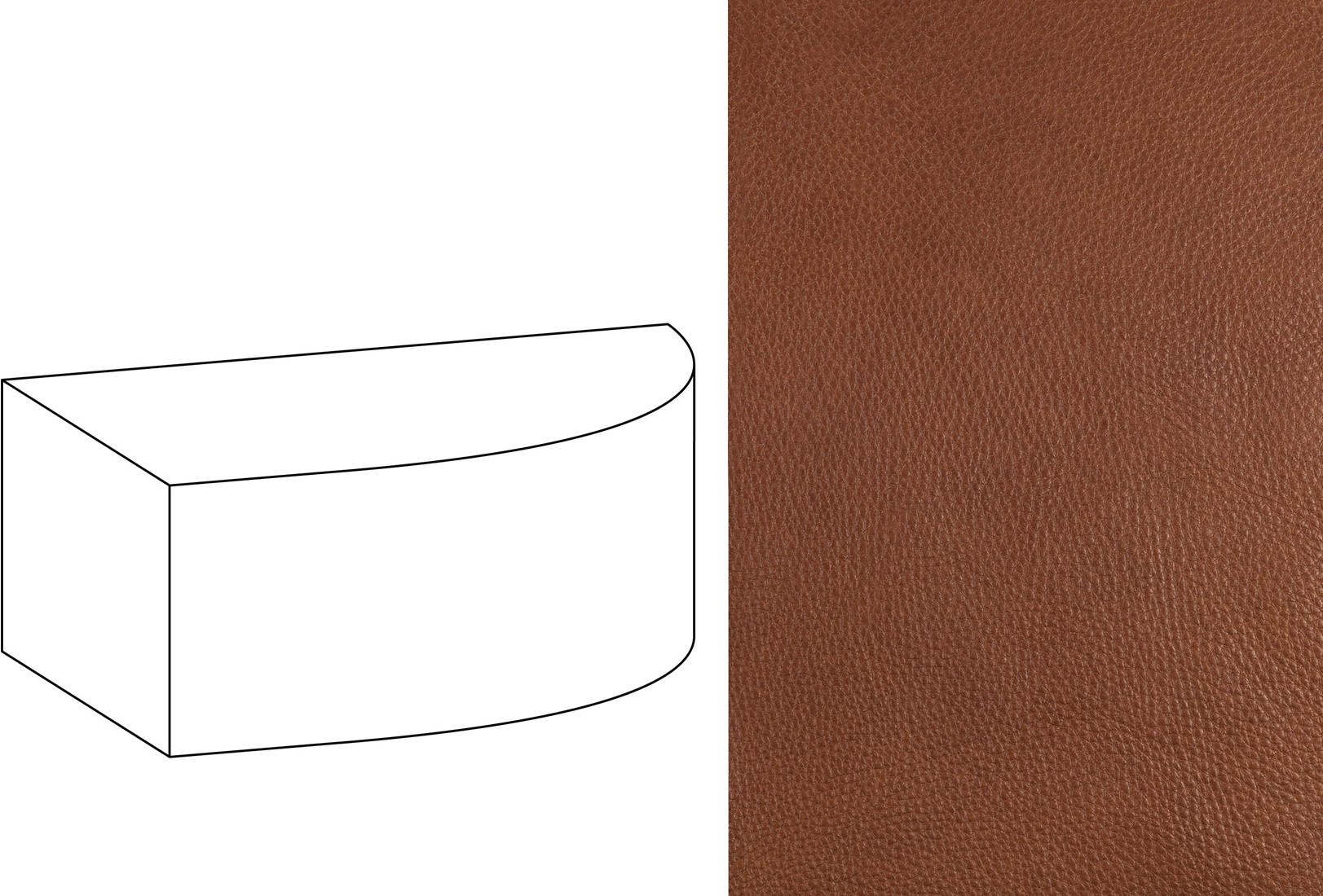 Mahé Quarter Round Seating Unit Right Divino Cuero Versmissen