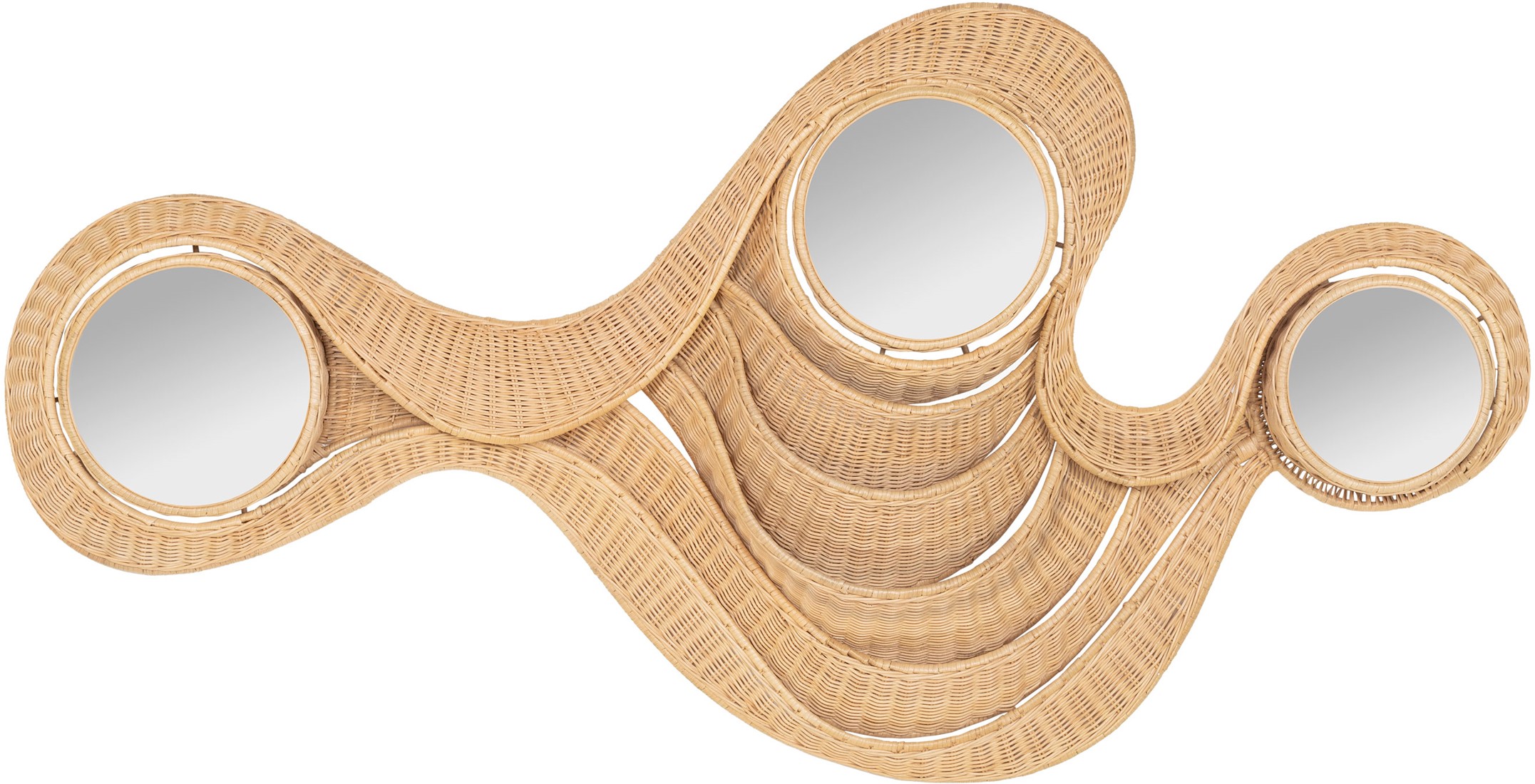 Wave Mirror Rattan Versmissen